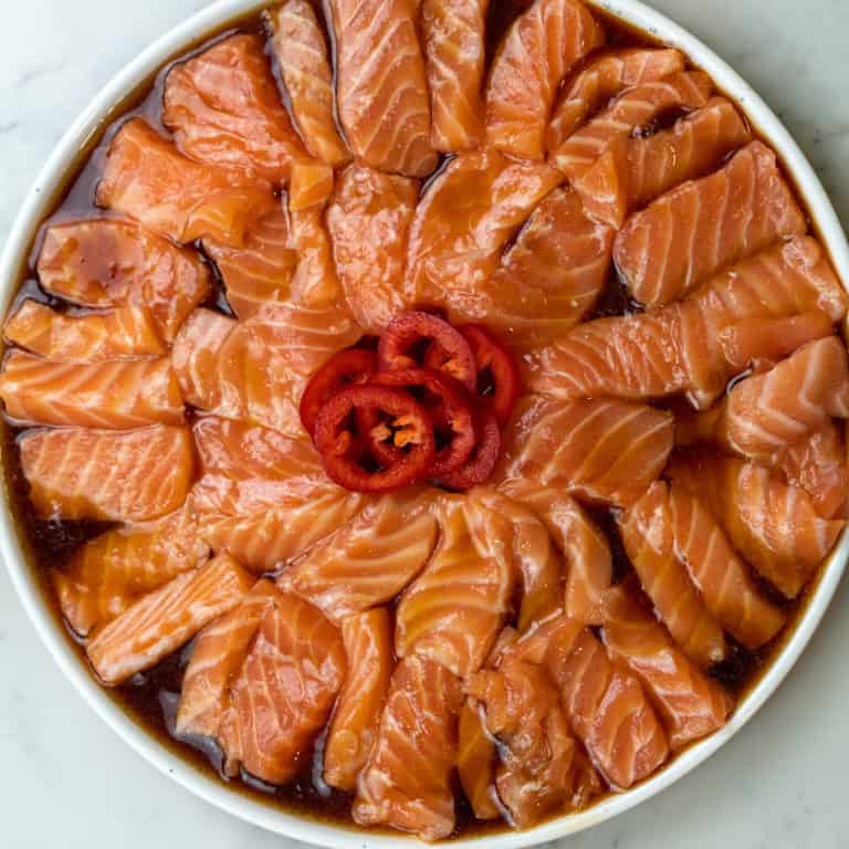 Salmon Sashimi - Cilantro Parsley