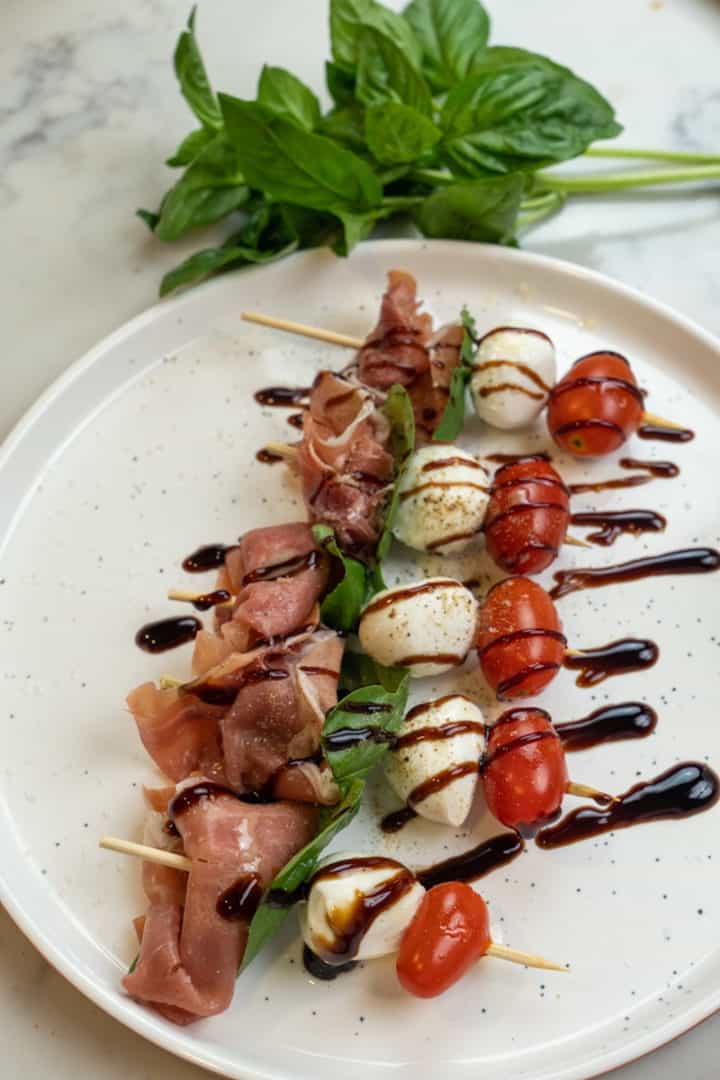 Caprese Skewers with Prosciutto - Cilantro Parsley